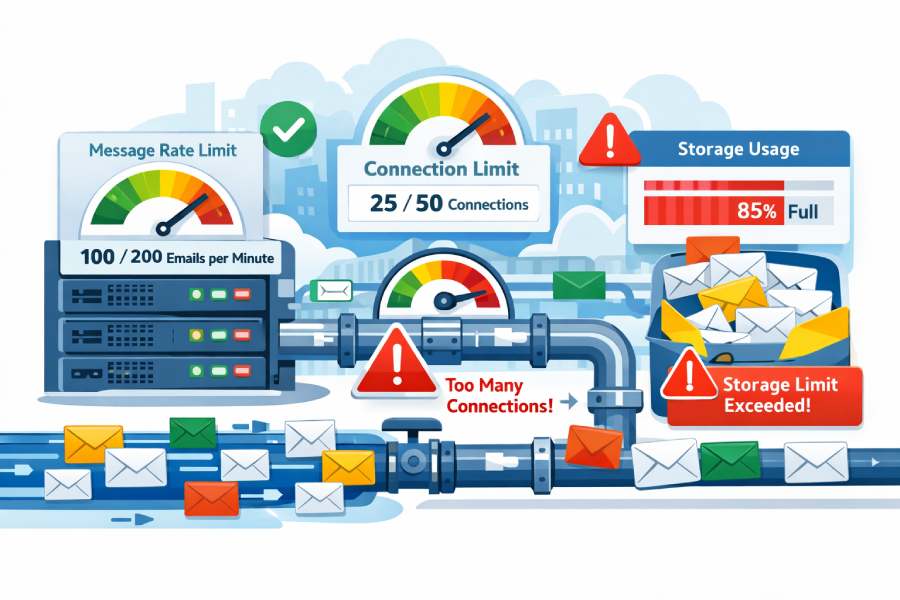 SMTP throttling explained: message rate limits, connections, and storage - DuoCircle